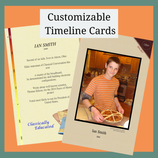 CANVA CLASSROOM Personalized Timeline Card TEMPLATE for Classical ...